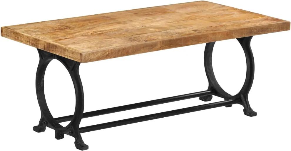 Konferenční stolek - masivní mangovník a litina | 110x60x47 cm