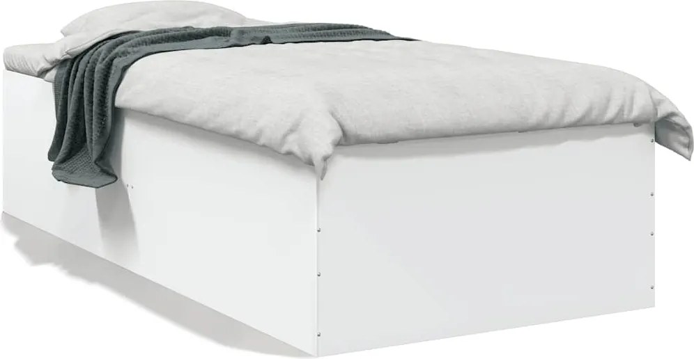 Rám postele bílý 100 x 200 cm kompozitní dřevo 3280958