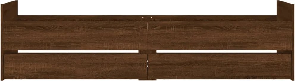 Rám postele se zásuvkami hnědý dub 75 x 190 cm Small Single 3207391