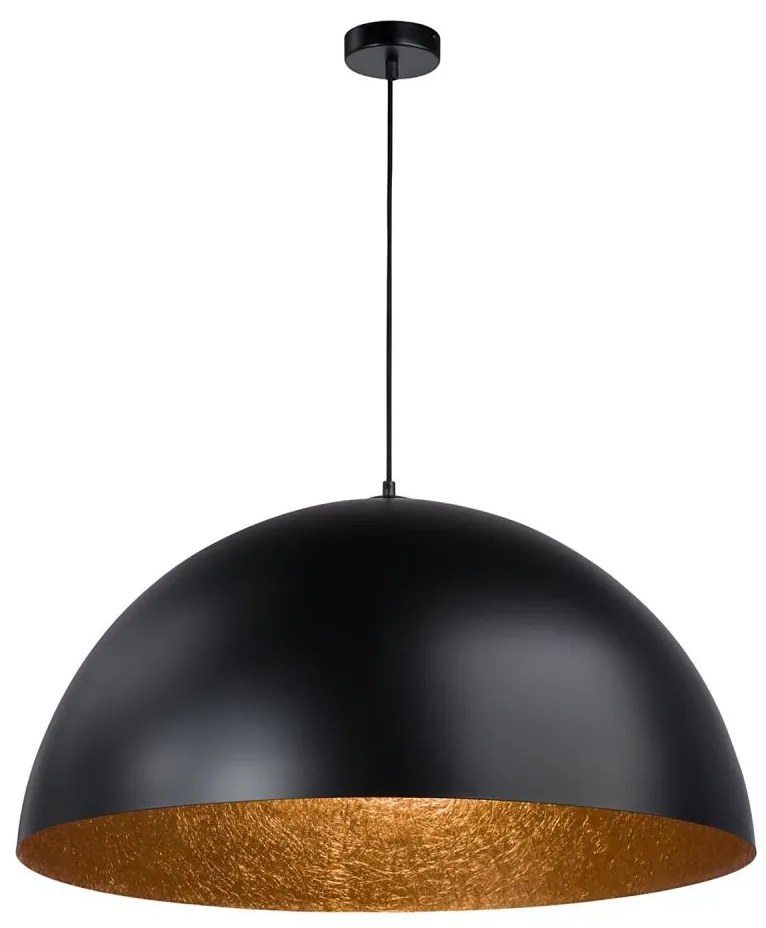 Lustr na lanku SFERA 1xE27/60W/230V pr. 50 cm černá/měděná