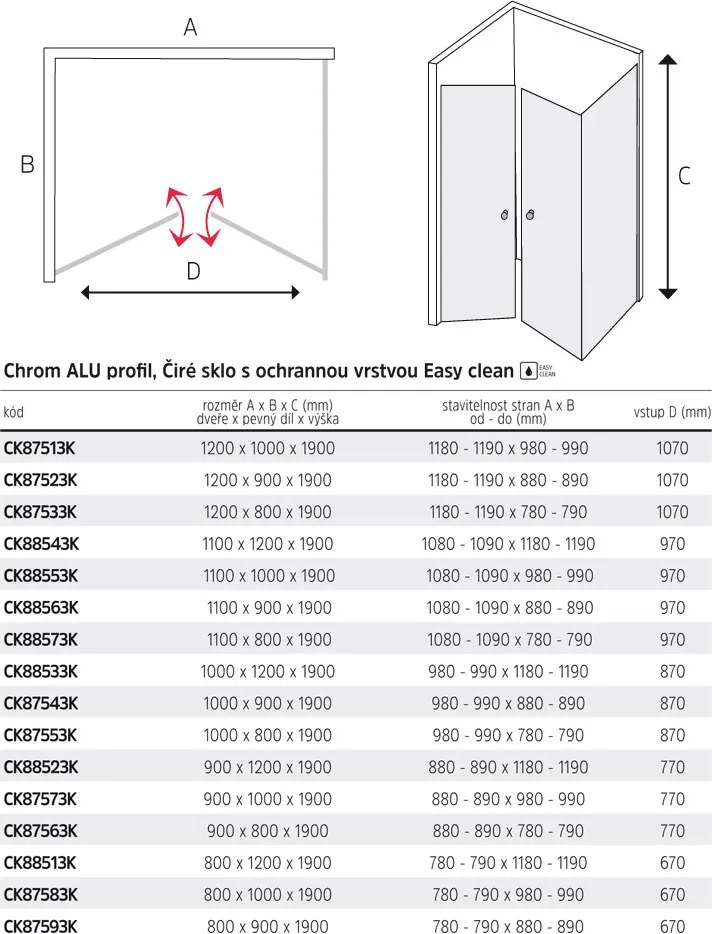 Mereo Mereo, Sprchový kout, Lima, obdélník, lítací dveře a pevný díl, chrom ALU, sklo Čiré, CK88533K