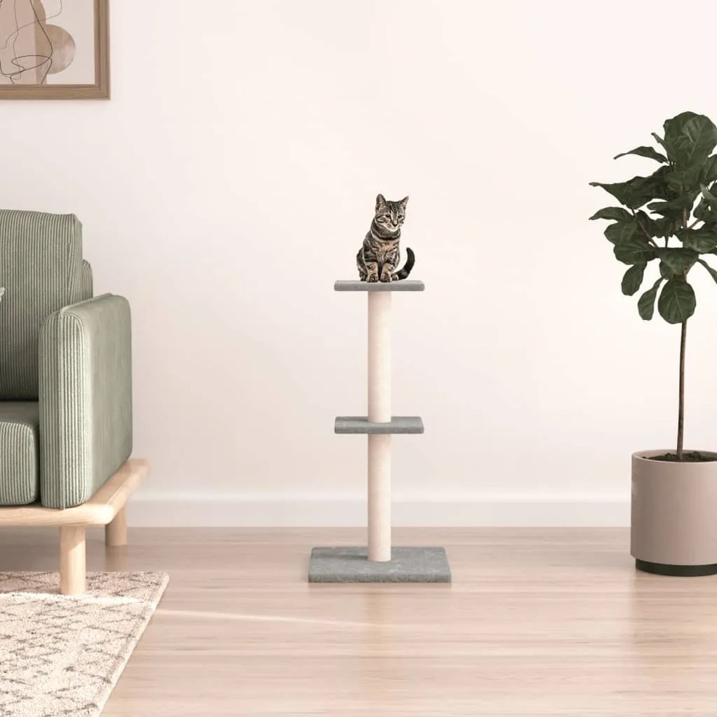 Škrabadlo pro kočky se sisalovými sloupky světle šedé 73 cm 172035