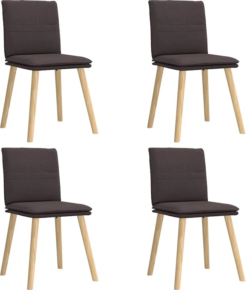 Jídelní židle 4 ks tmavě hnědé textil 3315359