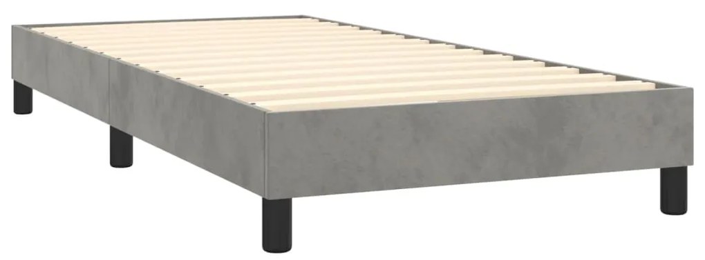 Box spring postel s matrací světle šedá 90x190 cm samet,  3141275