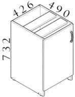 Kontejner přístavný Komfort 47x50x76, s dveřmi KD50 11