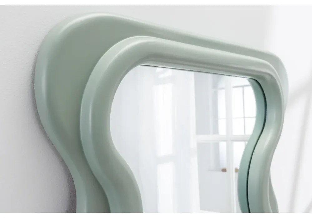 Massive home | Zrcadlo Waves 160 cm šedo-zelená