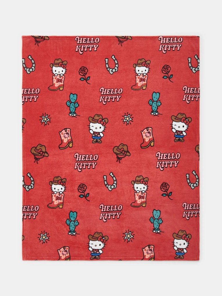 Sinsay - Přikrývka s kovbojským motivem Hello Kitty - červená
