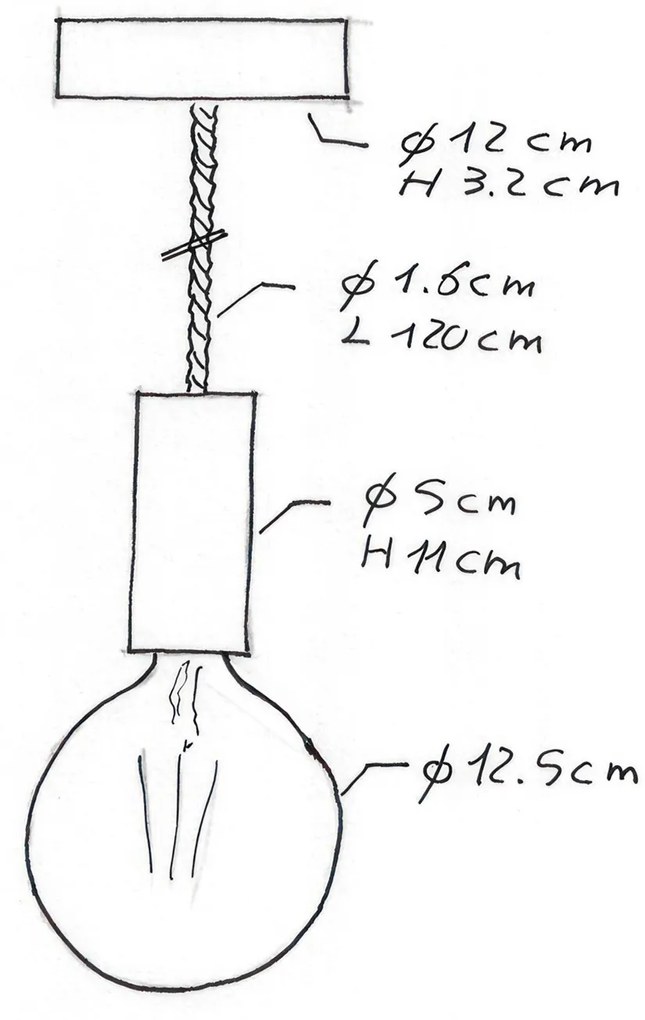 creative cables Závěsná lampa s XL námořnickým kabelem a dřevěnými detaily Barva: Neutrální-Cls20