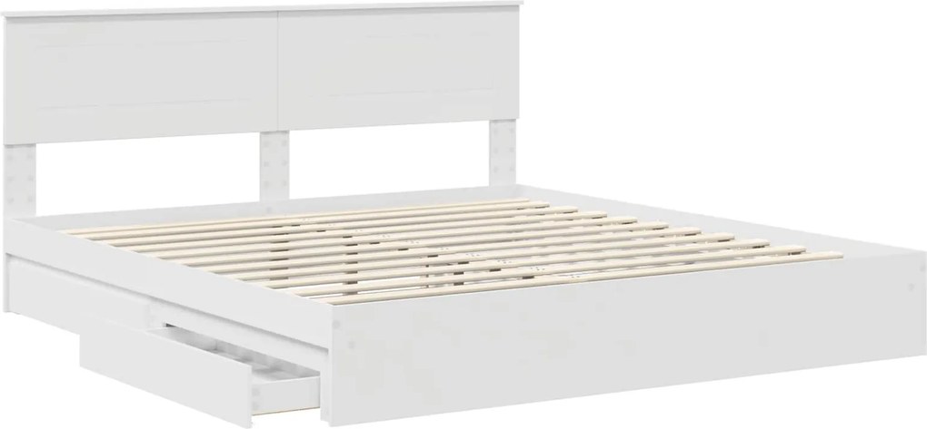 Postel s úložným prostorem Bílá 180 x 200 cm Kompozitní dřevo 3408431