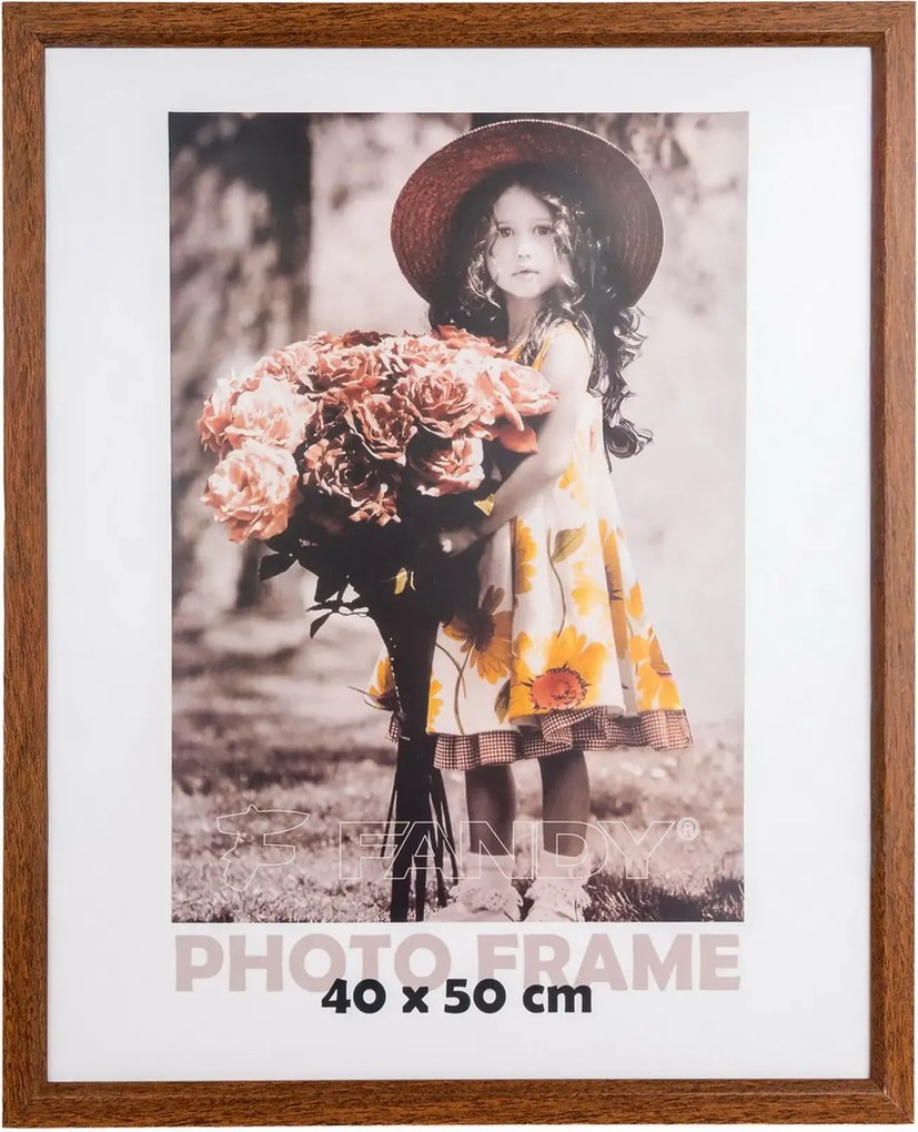 FANDY Dřevěný fotorámeček Bevel 40x50 3 tmavě hnědý