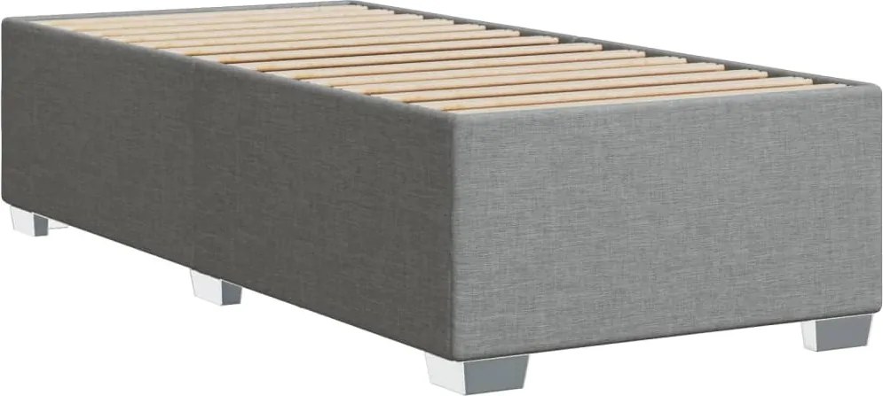Rám postele bez matrace světle šedá 90 x 190 cm textil 3284436