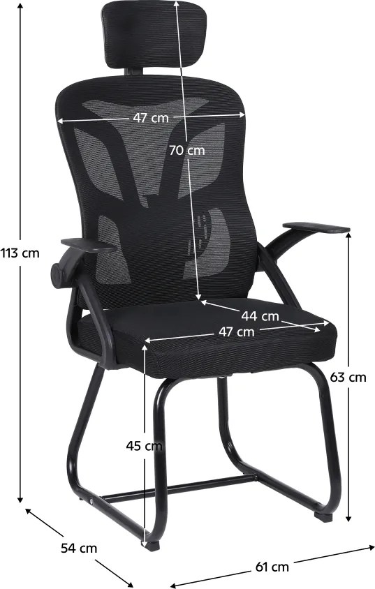Ergonomická kancelářská židle STEEL - černá síťovina