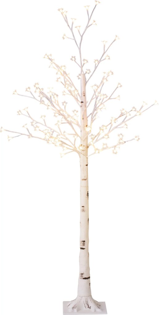 HOMCOM Umělý strom, umělý sakurovník, s 120 LED, 3 úrovně jasu, teplá bílá, realistická kůra, 21 x 150 cm