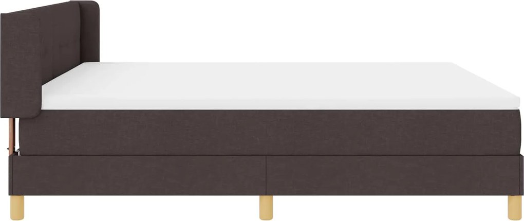 Postel s boxspringem s čelo Tmavě hnědá 200 x 180 cm textil 3341310