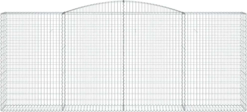 Klenutý gabionový koš 400 x 50 x 160/180 cm pozinkované železo 153538