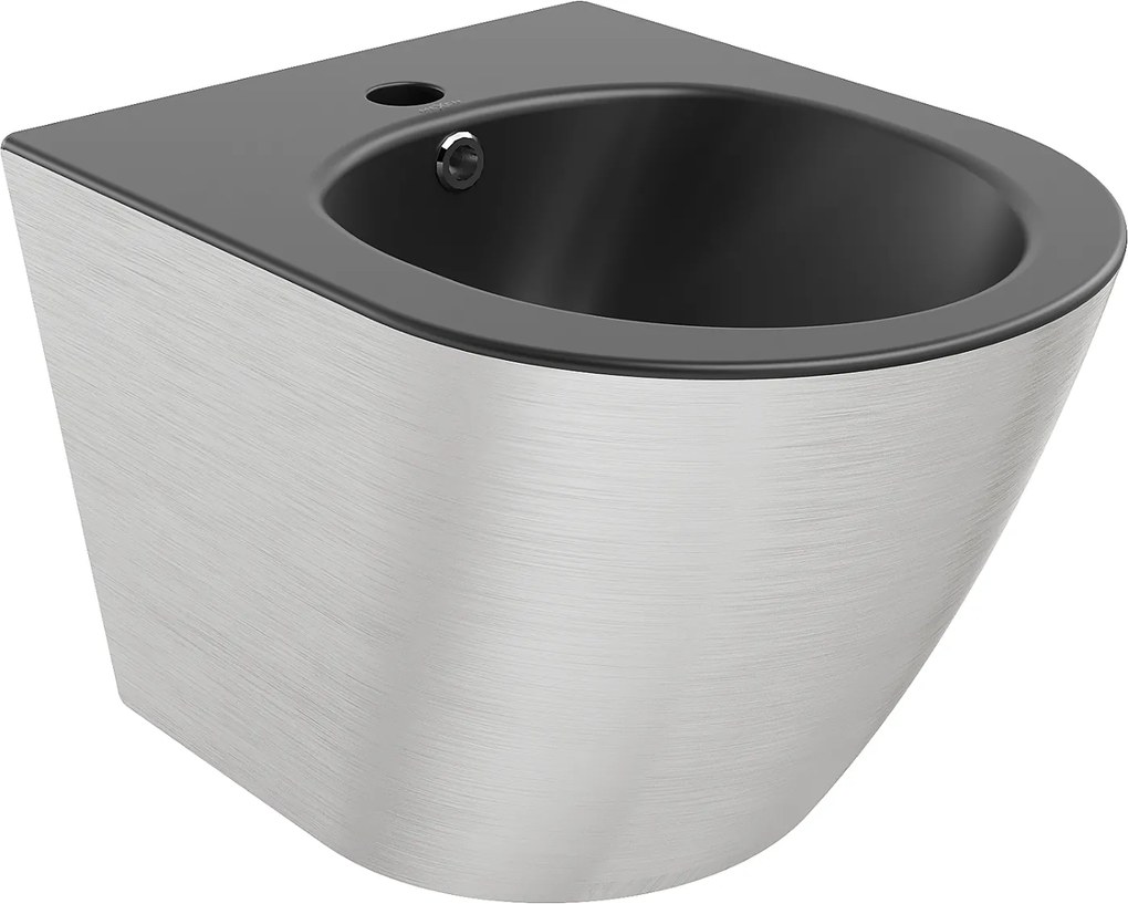 Mexen Lena, závěsný bidet 480x370x325 mm, černá matná - stříbrný vzor, 35224873