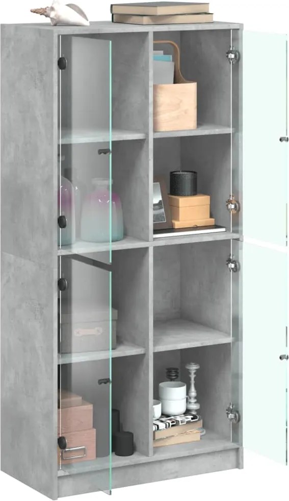 Highboard s dvířky betonově šedý 68x37x142 cm kompozitní dřevo 3295860