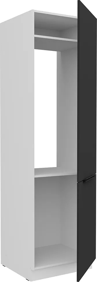 ARIA bc | vysoká skříňka 60 LO-210 2F na vestavnou lednici | 60 cm | ANTI FINGERPRINT povrch | bílá/černá