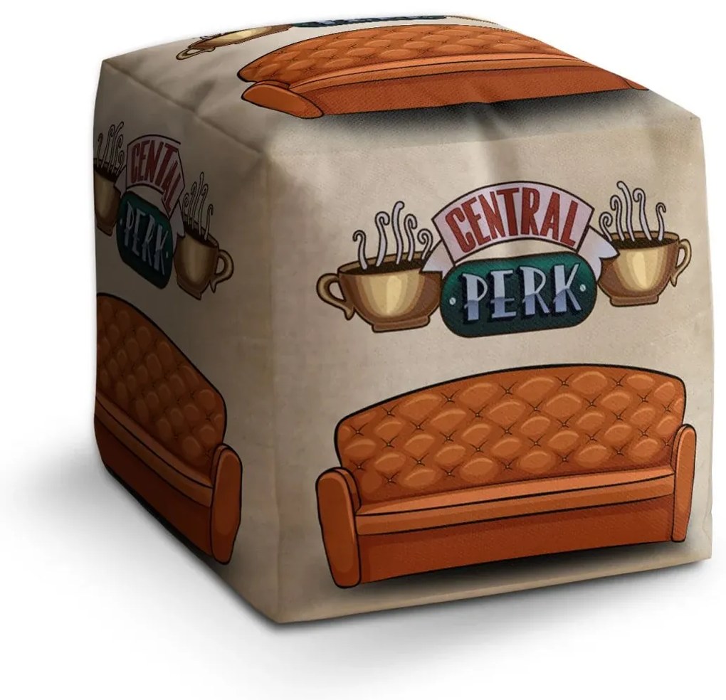 Sablio Taburet Cube Seriál přátelé CENTRAL PERK Gauč: 40x40x40 cm