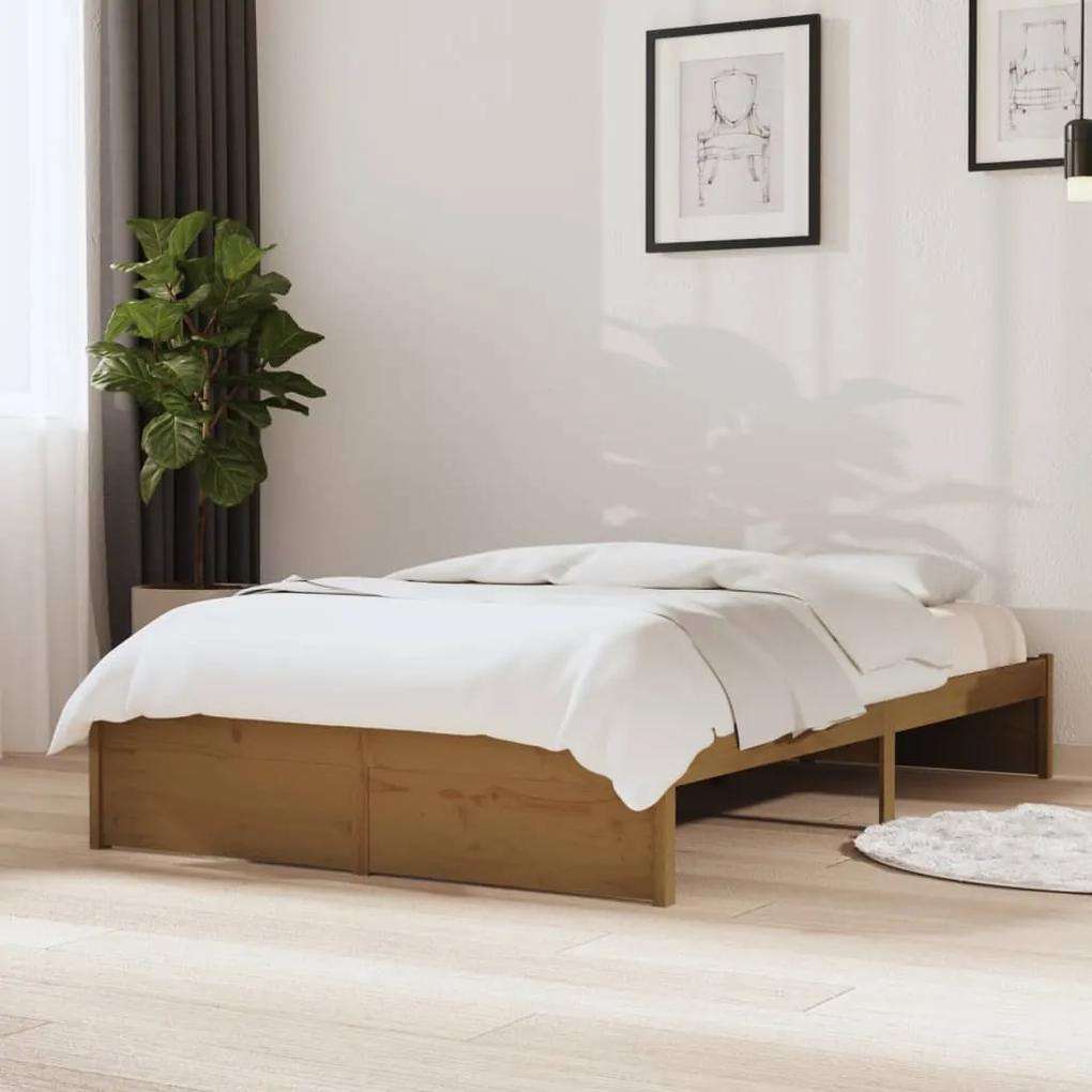Rám postele medově hnědý masivní dřevo 120x190 cm malé 2lůžko,  814922