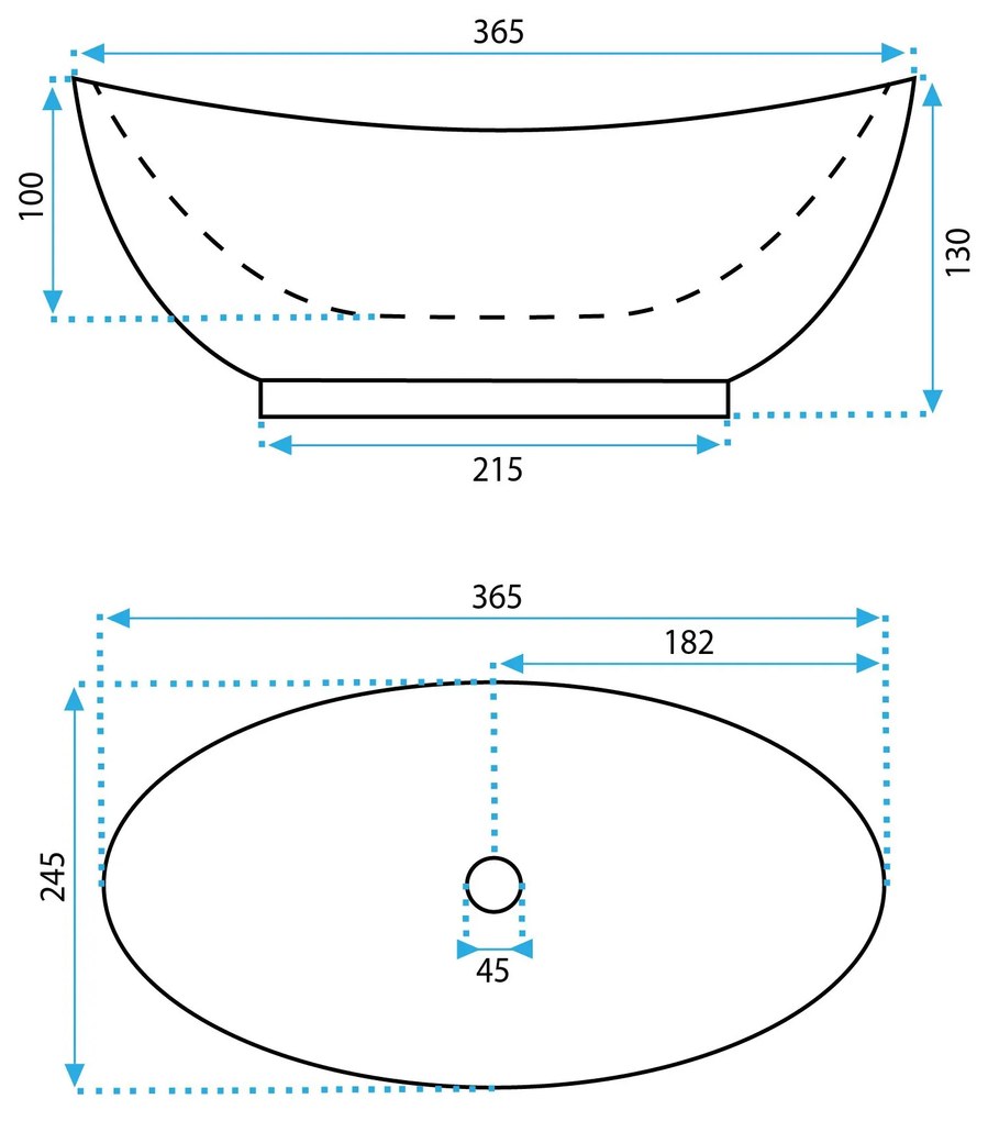 Keramické umyvadlo na desku REA KATE 36 bílé