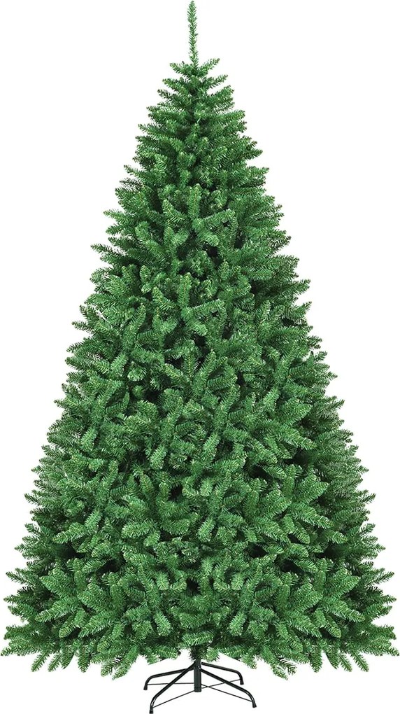 Costway 275 cm umělý vánoční stromek Kovový stojan Umělý stromeček s 3594 hroty