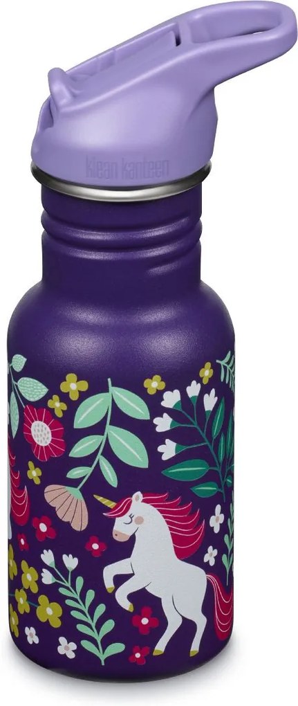 Dětská nerezová lahev Klean Kanteen Kid Classic Narrow 12oz - Leaping Unicorns 355 ml