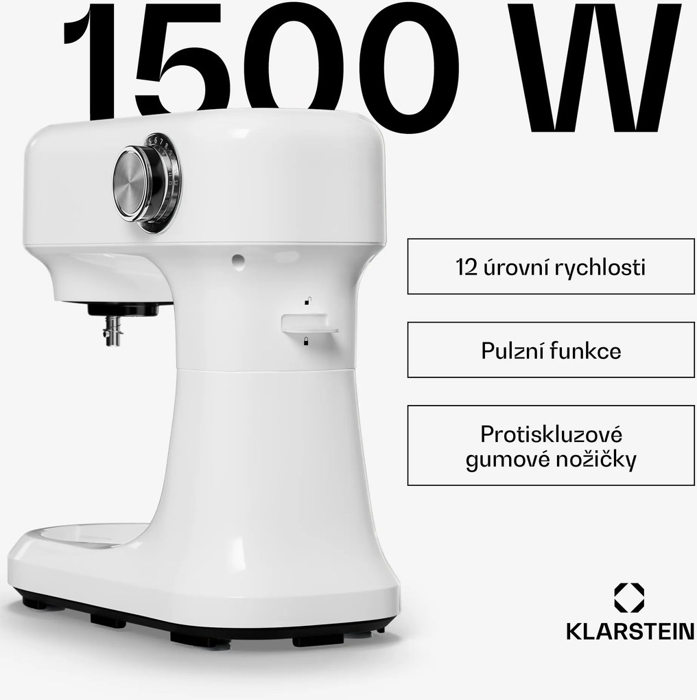 Klarstein Bella Evo kuchyňský robot | planetární míchací systém | 3 nástavce na mixování | 1500 W | 5 l