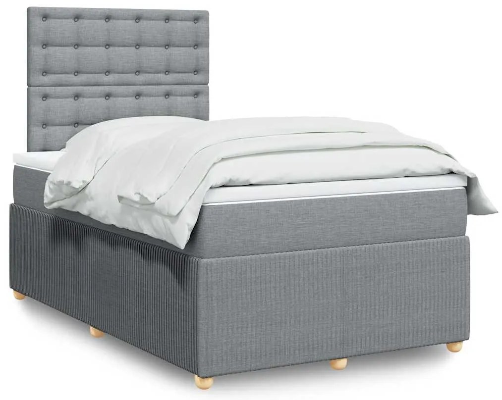 Box spring postel s matrací světle šedá 120 x 200 cm textil 3292037