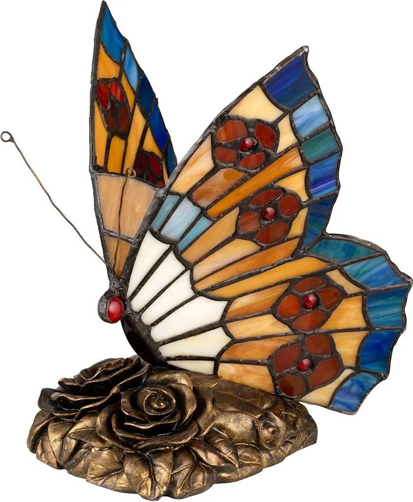 Tiffany lampa motýl Elstead QZ-OBUTTERFLY-TL
