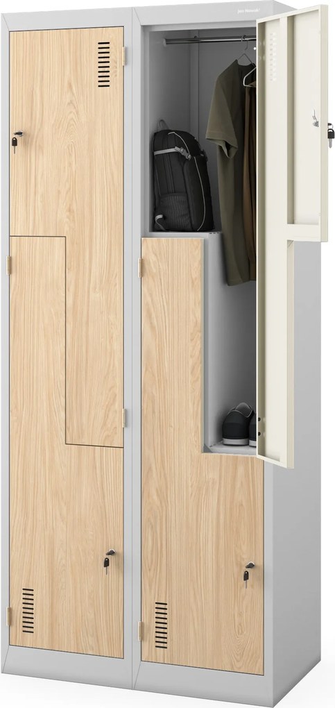 Šatní skříň typu L šedá, dub sonoma, 800x1850x450 mm: JULIA Eco Design