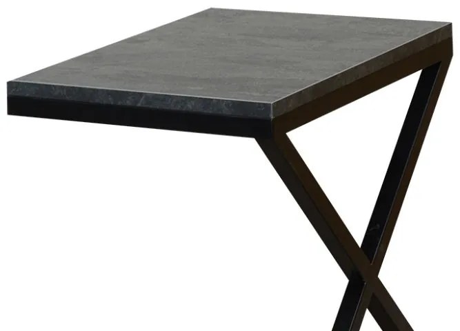 NYX odkládací stolek, mramor uhelný/černý kov