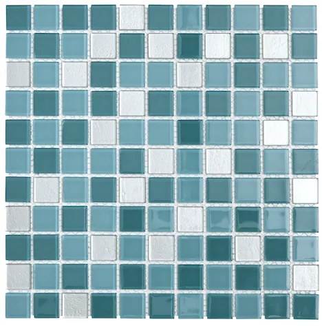 Skleněná mozaika Premium Mosaic tyrkysová 30x30 cm lesk MOS25MIX12
