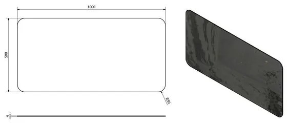 Sapho Ishape Zrcadlo se zakulacenými rohy 100x50 cm AG510