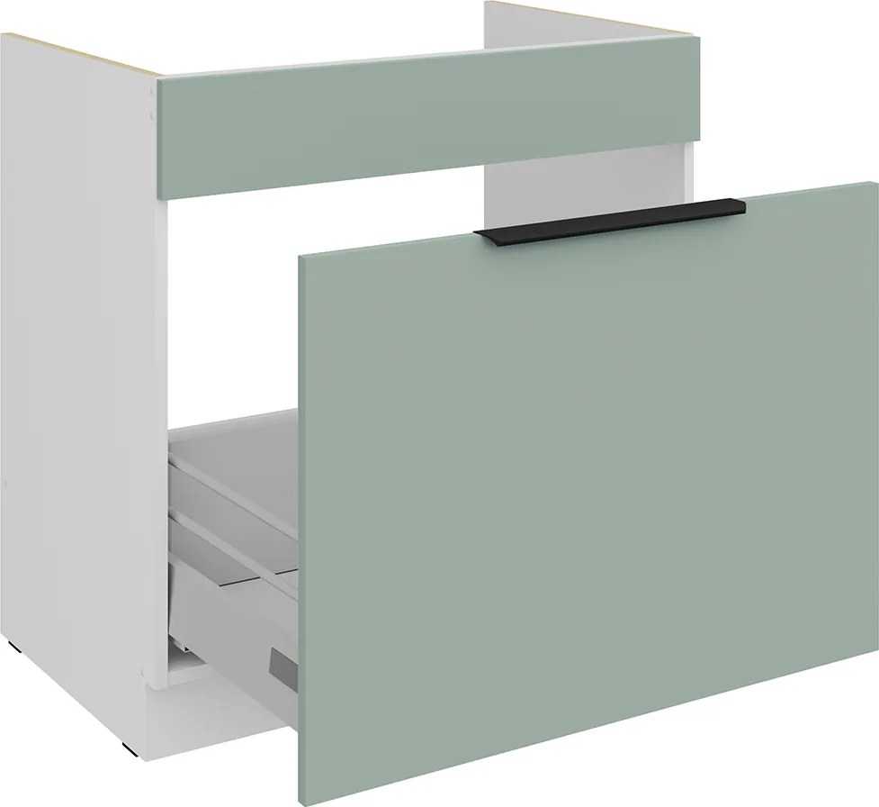 ARIA sb | dolní skříňka 80 ZL 1S dřezová | 80 cm | PREMIUM BOX | bílá/aquamarine