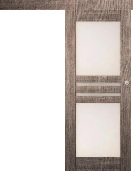 posuvné interiérové dveře na stěnu vasco doors MADERA model 6 Průchozí rozměr: 70 x 197 cm, Orientace dveří: Levé dveře, Dekor: Dub přírodní