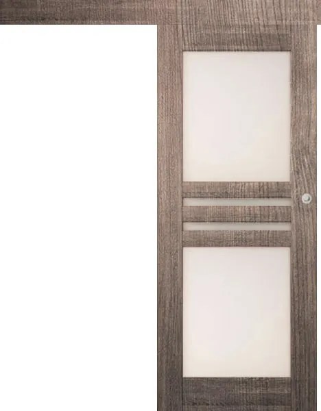 posuvné interiérové dveře na stěnu vasco doors MADERA model 6 Průchozí rozměr: 70 x 197 cm, Orientace dveří: Levé dveře, Dekor: Dub skandinávský