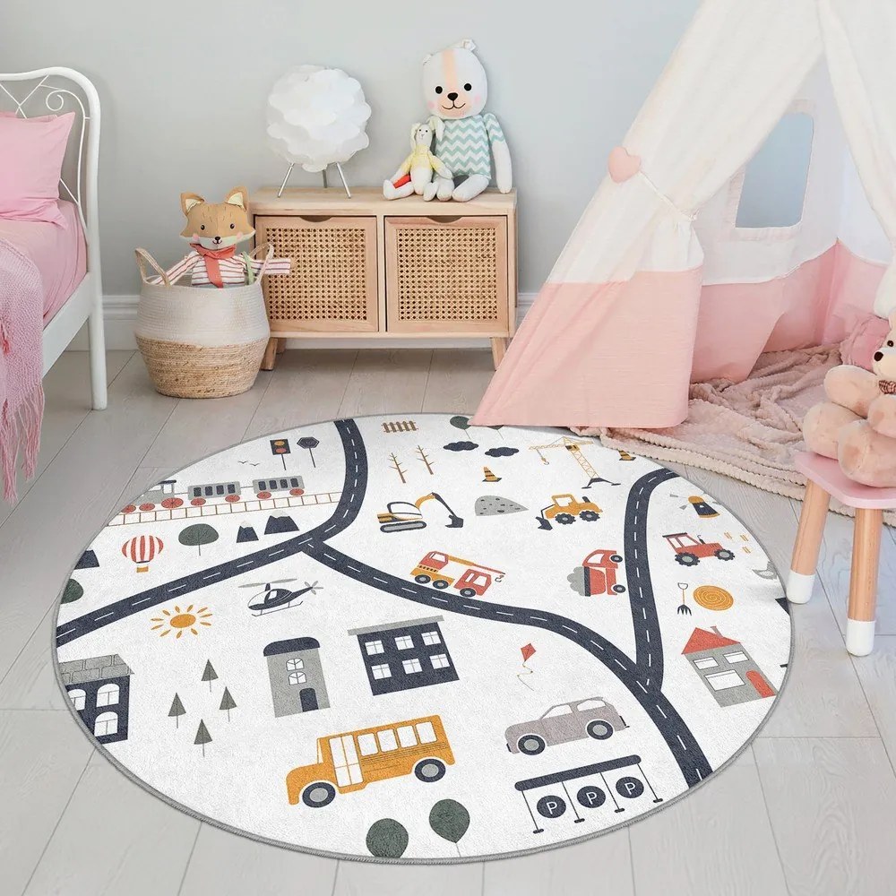 Pratelný dětský hrací koberec ø100 cm World Around Me – Mila Home