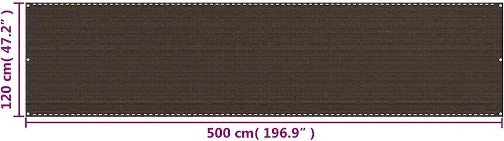 Balkonová zástěna hnědá 120 x 500 cm HDPE 311050
