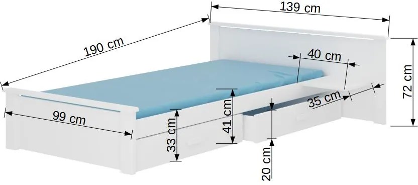 ADRK Furniture Postel s matrací ALDEX SHELF 180x80
