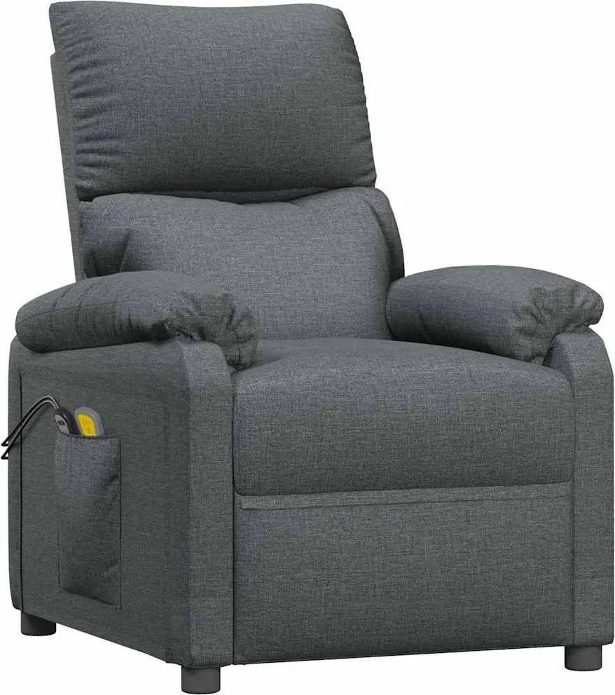 Elektrické masážní křeslo tmavě šedé textil 3073828