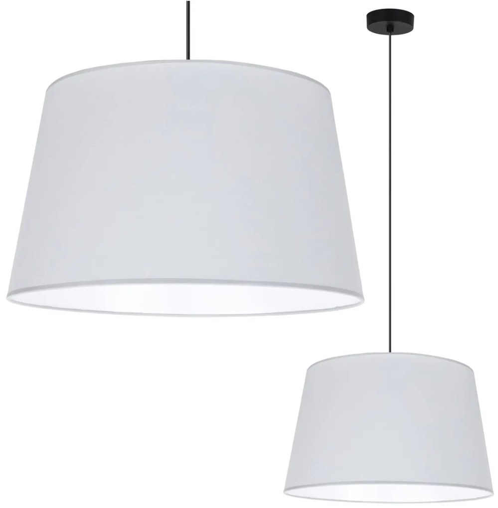 Závěsné svítidlo Gaja, 1x světle šedé textilní stínítko, (fi 44cm), b