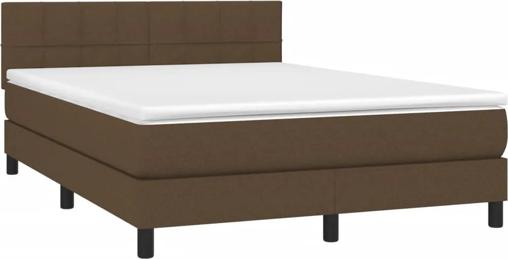 Box spring postel s matrací tmavě hnědá 140x200 cm textil 3140060