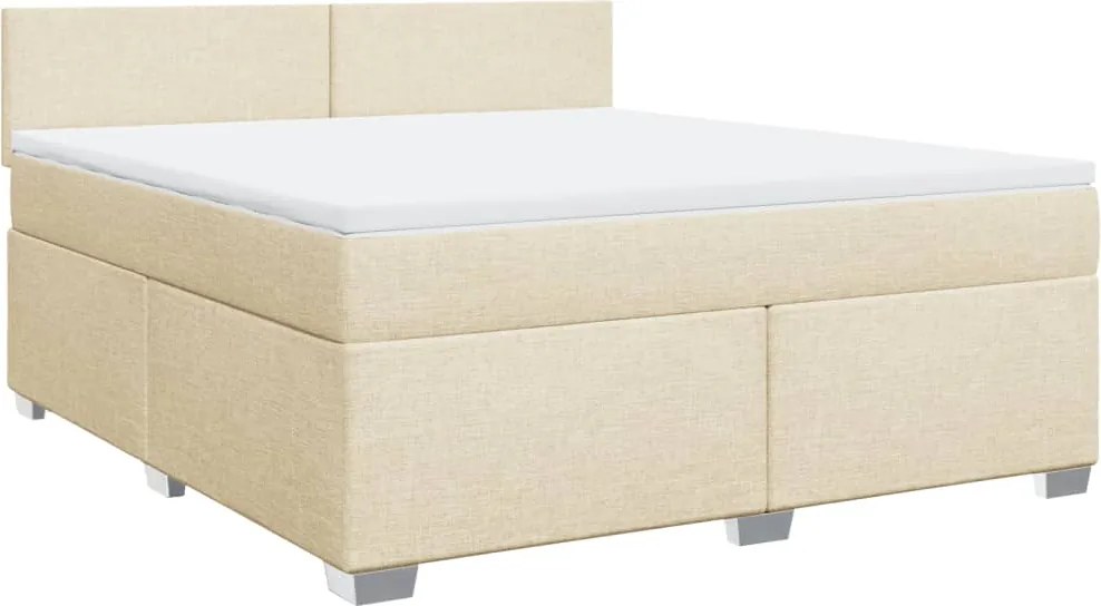 Box spring postel s matrací krémová 180x200 cm textil 3285965