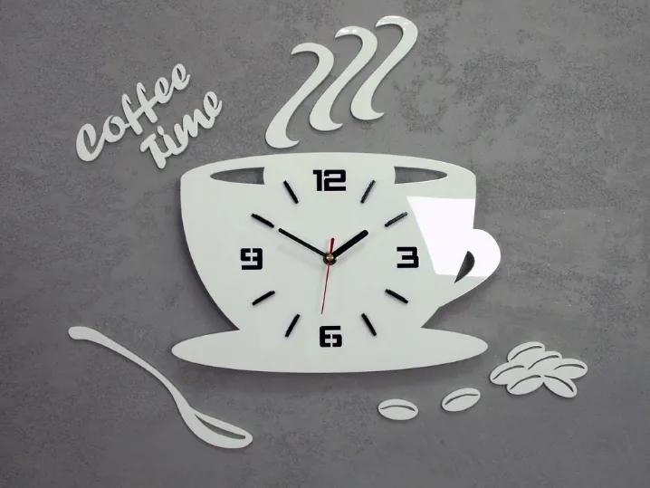 M.Clock Nástěnné akrylové 3D kuchyňské hodiny 64x43cm různé barvy Barva: Krémová