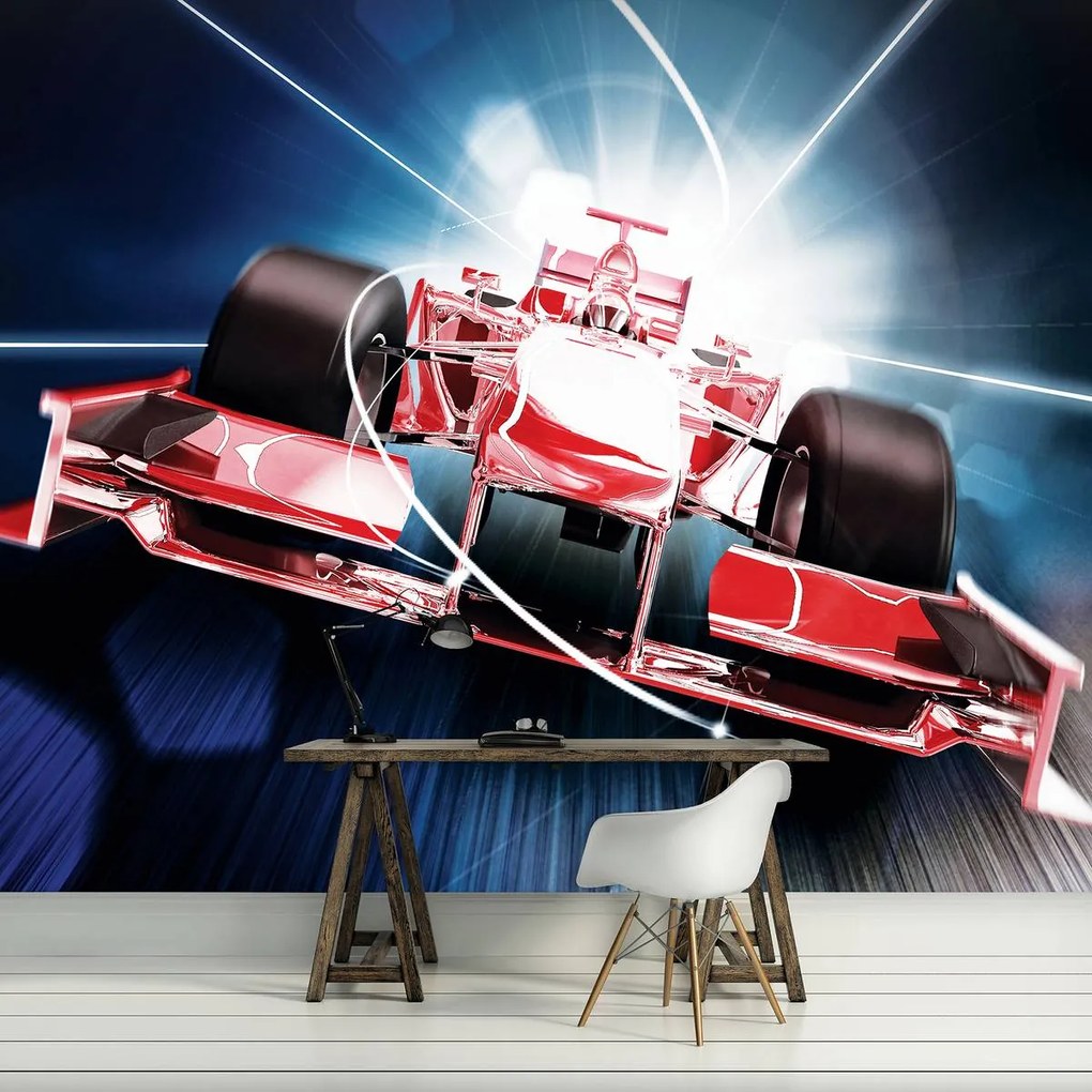 Fototapeta - Červená formule 1 3D F1 (254x184 cm)