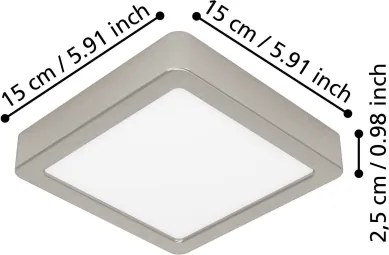 Eglo 901319 - LED Str. svít. FUEVA LED/7W/230V 2700/4000/6500K 15x15 cm chrom