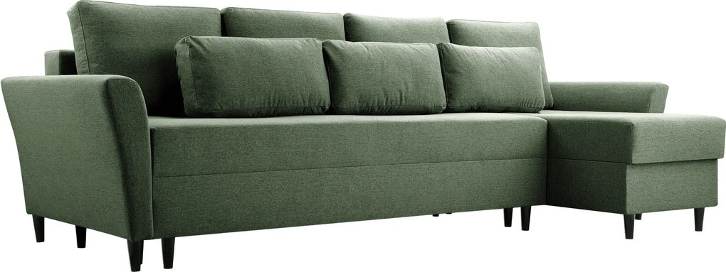 Rohová rozkládací sedací souprava do L REGO, 281 cm, s úložným prostorem Roh pohovky: Levý roh, Barva látky: Perlová (Kenya Pearl)