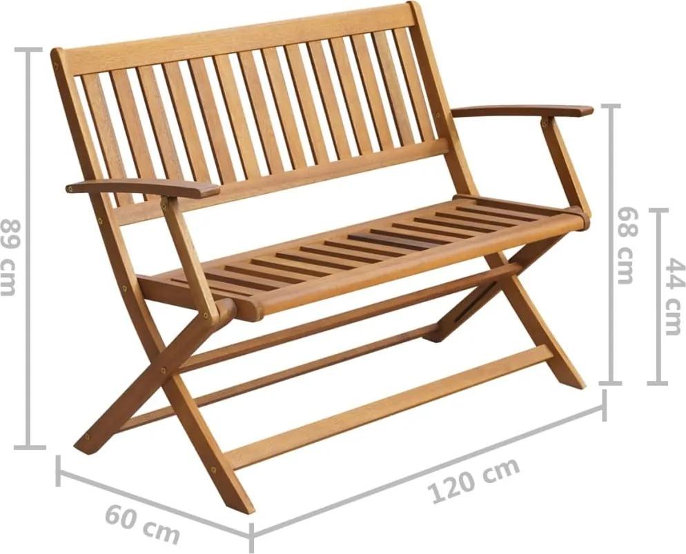 vidaXL Zahradní lavice s poduškou 120 cm masivní akáciové dřevo [3064243] Barva: Červená