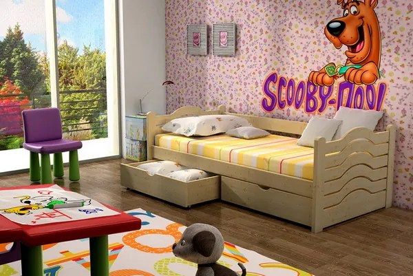 Dětská postel ZORA vč. roštu, úložných prostor a matrace Rozměr: 200 cm x 90 cm, Povrchová úprava: barva bílá